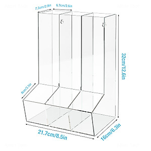 NiHome Acrylic Wall Toy Dispenser, 3 Removable Compartments Wall Mounted Toy Organizer & Storage Bin for Kids Playroom, Clear Stand Box & Hanging Holder for Toys, Lego, Snacks, Coffee Pod Capsules