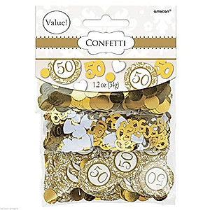Amscan Gold 50th Year Anniversary Confetti Pack, 1 pack