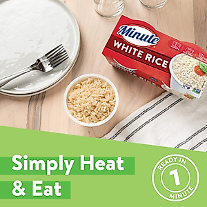 Minute Ready-to-Serve White Rice, Microwavable Rice Cups, 4.4-Ounce Cups, 2 Count, (Pack of 8)