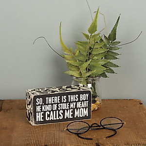 Primitives by Kathy 23548 Floral Trimmed Box Sign, 5 x 2.5-Inches, Calls Me Mom