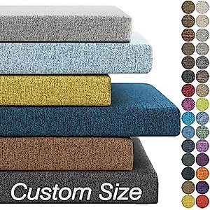 RXASC Custom Bench Cushions,Bench Cushions for Indoor Furniture,Personalized Size Bench Cushions,Non-Slip Bottom Cushion,50D High Density Foam Cushion for Garden Terrace Swing Porch Cushions