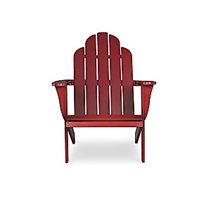 Linon Red Adirondack Chair, 30.4" W x 37.6" D x 37.8" H