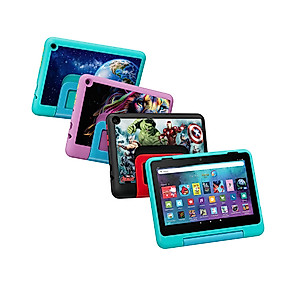 Amazon Kid-Friendly Case for Fire HD 8 tablet (Only compatible with 12th generation tablet, 2022 release), Hello Teal