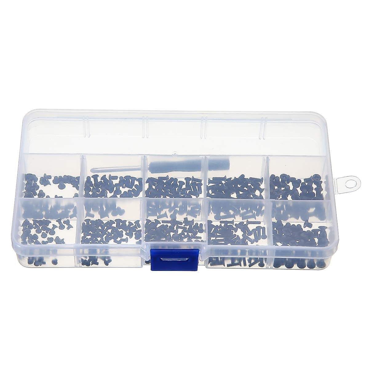 Ochoos 500pcs Alloy Steel Hardware Screw Laptop Computer Screws with Screwdriver Set for Universal Laptop Black