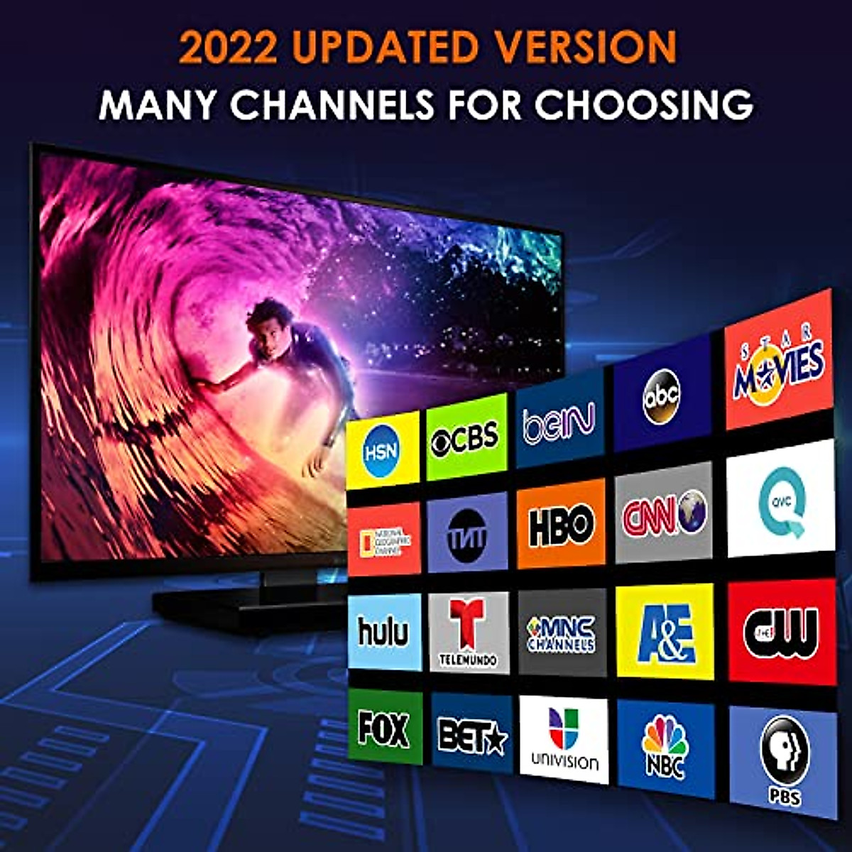 Digital TV Antenna, 380 Miles Indoor Amplifier Signal Booster Long Range HDTV Antenna Support 4K 1080P UHF VHF Free Local Channels with 13.4ft Coax Cable and USB Power Adapter