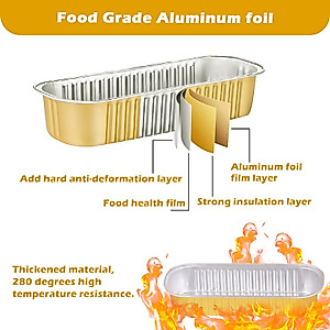 Adofect 60 Pack Aluminum Foil Mini Loaf Pans with Lids, 6.8oz Disposable Aluminum Baking Ramekins Pans With Lids, Gold Cupcake Baking Cups Ramekins Muffin Tins Brownie Pan