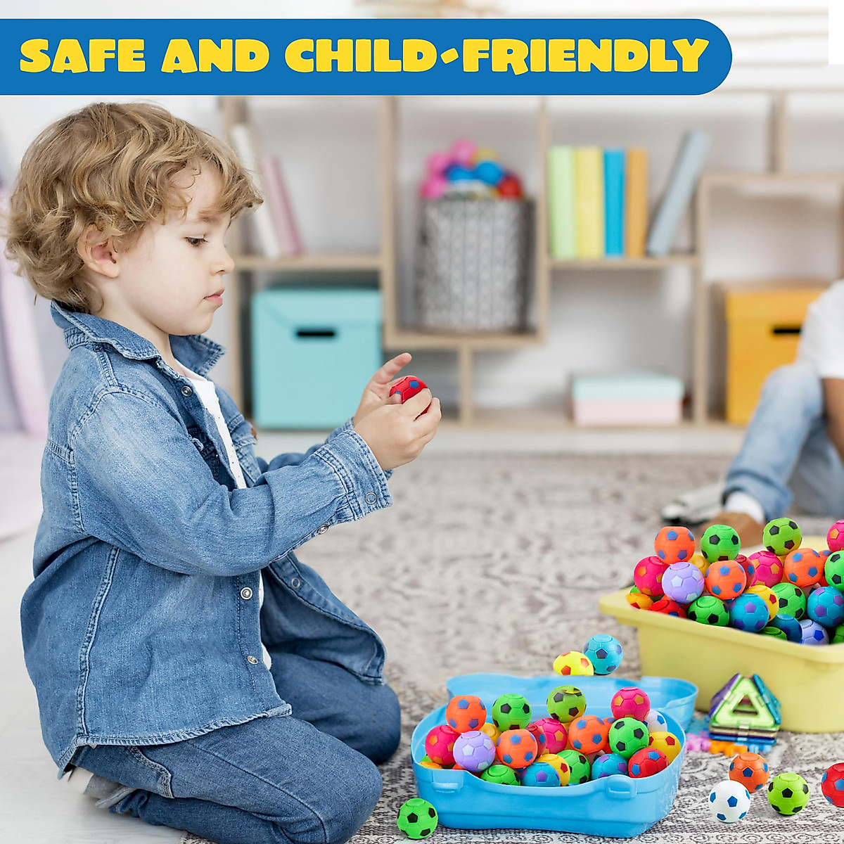 JOYIN 72 Pack Soccer Fidget Spinners, Kids Soccer Party Favors Fidget Toys Bulk, Goodie Bags Stuffers for Birthday Party, Treasure Box Toys for Classroom, School Reward