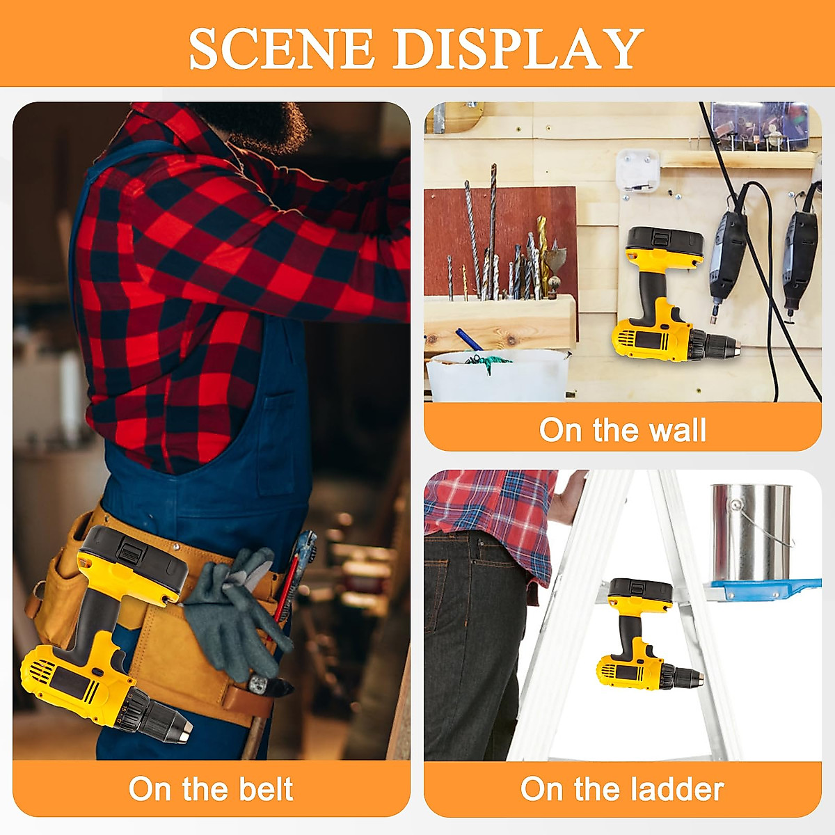 10Pcs Belt Clips For Dewalt, 304 Stainless Steel Hook Clips Drill Clips Tool Kit With Screws Belt Replacement for Dewalt N268241 Fit for 20V Power Tools DCD980 DCD980L2 DCD985L2 DCD985