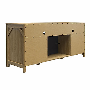 Ameriwood Home Augusta Electric Fireplace Console for TVs up to 65”, Natural