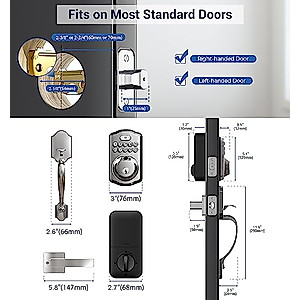 Veise KS02D and KS01C Door Lock with Handle Set Bundle