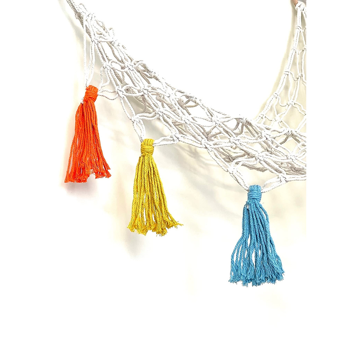 MacrameBay Large Handmade Macrame Stuffed Animal Toy Net Hammock Boho Girl Nursery Playroom Bedroom Kids Room Storage Organizer Decor with Hooks