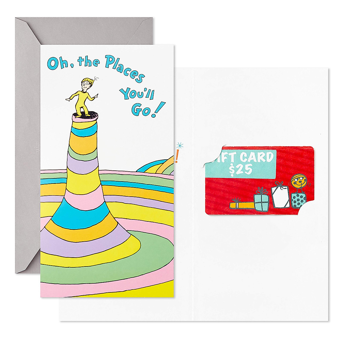 Hallmark Dr. Seuss Graduation Card Money Holders or Gift Card Holders (Oh, the Places You'll Go! 6 Cards with Envelopes) for High School, Kindergarten, Middle School, College and College Graduates
