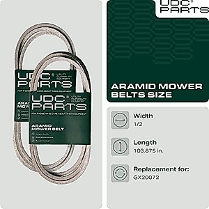 UDC Parts Mower Deck Belt GX20072 / Kevlar Cord / 103.875 inches/for John Deere GY20570