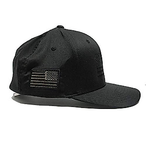 Ultimate American Flag Hat Tactical Operator The Blackout Flexfit (Black, XL/2XL)