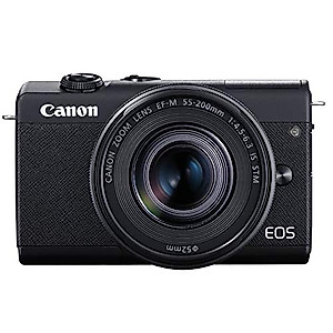 Canon EOS M200 Compact Mirrorless Digital Vlogging Camera with EF-M 15-45mm Lens, Vertical 4K Video Support, 3.0-inch Touch Panel LCD, Built-in Wi-Fi, and Bluetooth Technology, Black