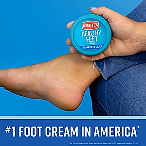 O'Keeffe's for Healthy Feet Foot Cream, Guaranteed Relief for Extremely Dry, Cracked Feet, Instantly Boosts Moisture Levels, 3.2 Ounce Jar, (Pack of 1)