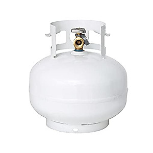 Flame King YSN11SQT 11 Pound Propane Tank Cylinder Squatty with Type 1 OPD Valve, White and GasOne 50180 Refill Adapter for 1lb Propane Tanks & Fits 20lb Tanks, Black