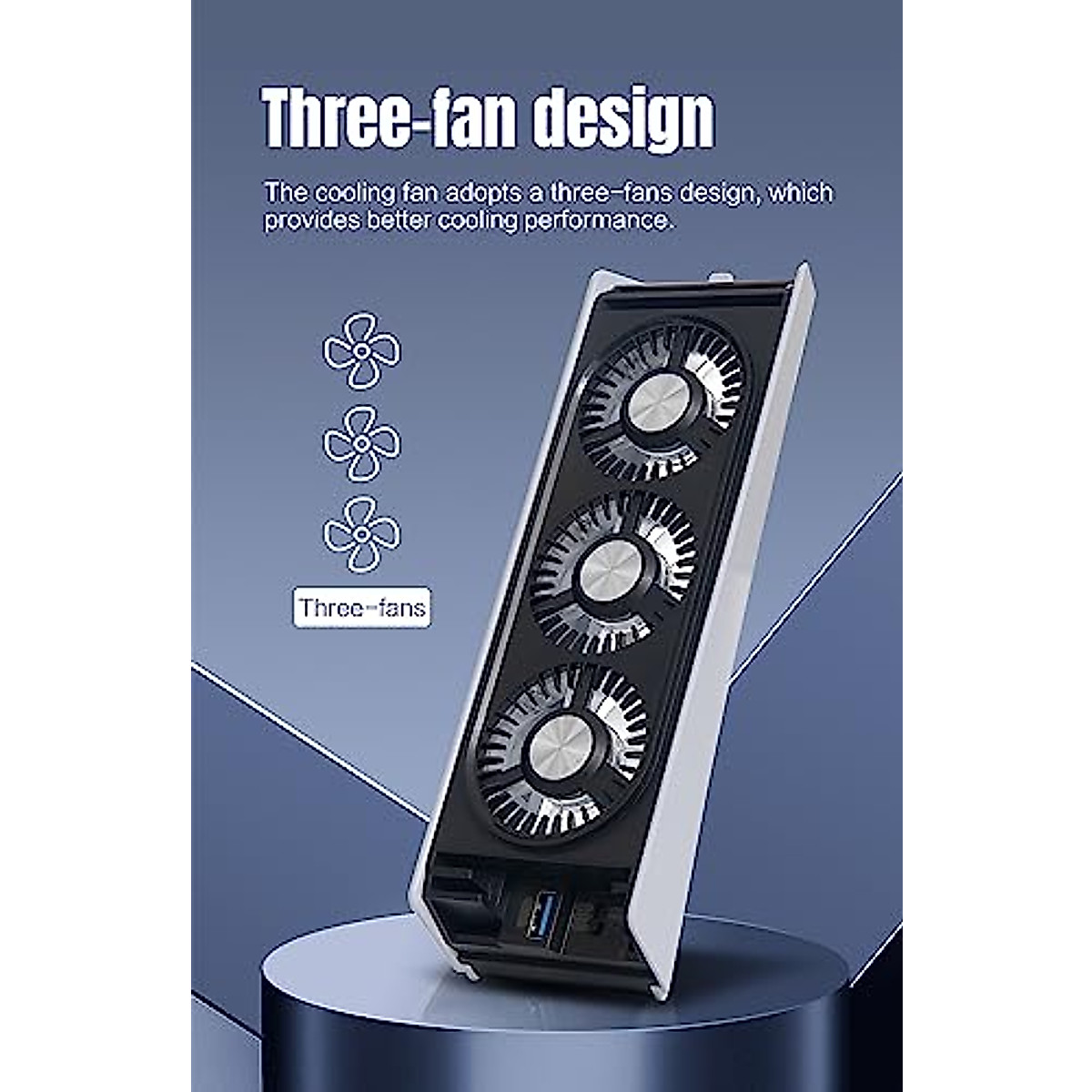 PS5 Cooling Fan, Horizontal PS5 Cooler Fan with LED Light, Comaptible with PS5 Digital Edition or Discs Edition