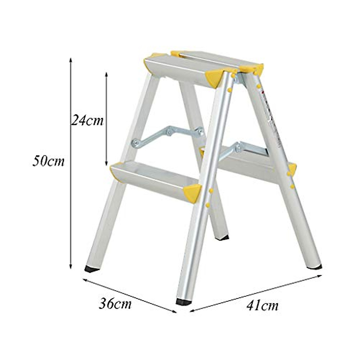 PENGJIE Folding Ladder Step Stool Ladder Stool 2 Step Folding Aluminum Heavy Duty Steel Portable Anti Slip Mat Tread Compact 150 Kg Capacity