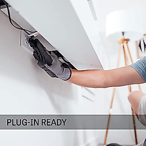 SimpliFire 60-Inch Format Floating Mantel Wall Mount Electric Fireplace | Finished White Mantel | Log & Crystal Hearth Options | 1500 Watt Heater | Remote Control Included