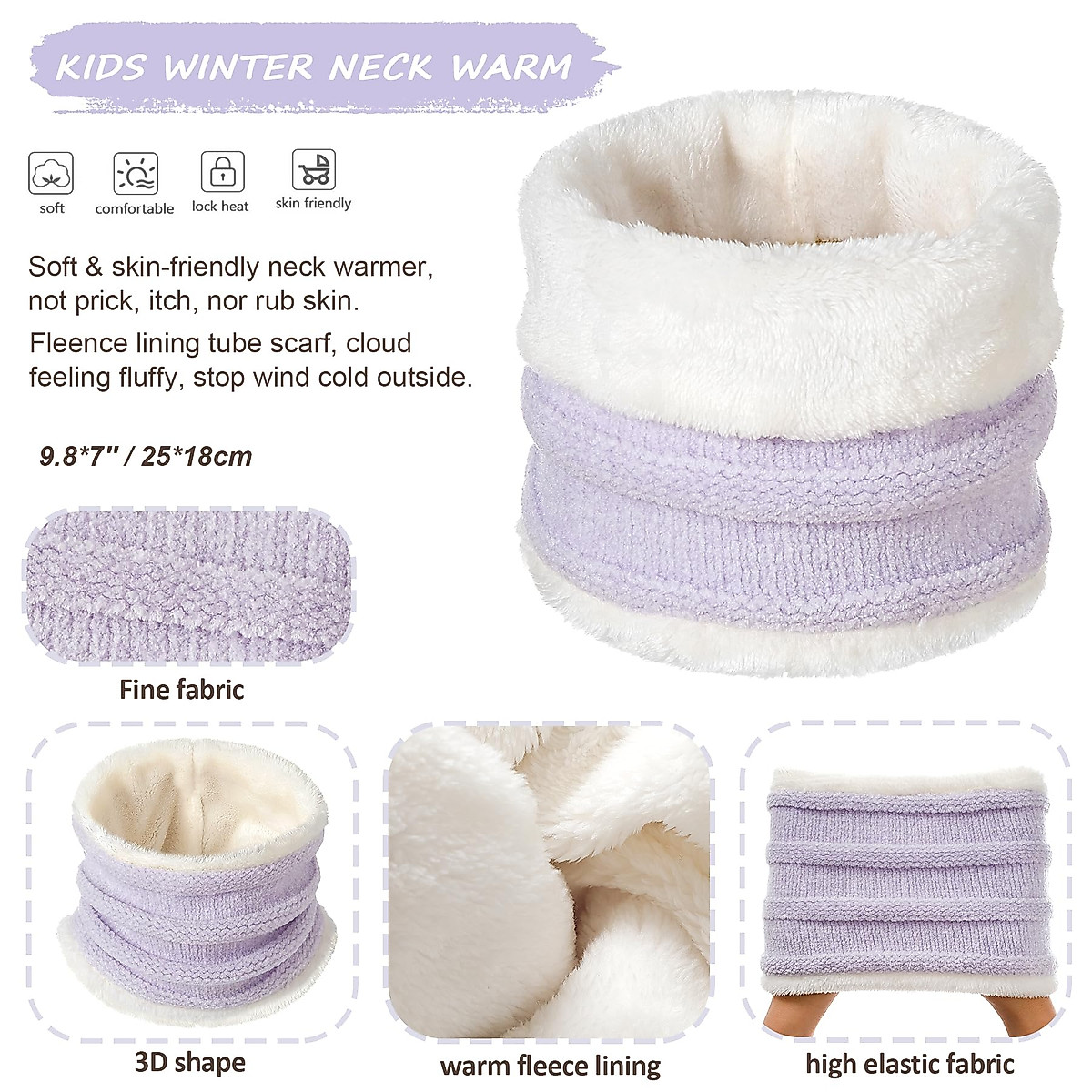 Toddler Hat Scarf And Glove Set Boy Girl Winter Pom Beanie Hat Neck Warmer Tube Mitten Gloves Ages 2-4 2t-4t 3-5 Fleece Lined