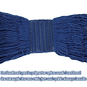 4 Pack Commercial String Mop Head, Replacement Heavy Duty Mop Head Refills, Loop-End Mop Head for Cotton Looped End Wet Cleaning Mop Refill for Home, Industrial and Commercial Use (4 Color)