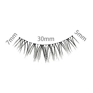 LASGOOS Fake Eyelashes Natural Look False Eye Lashes Daily Strip Cross Clear Band 5-7mm Cross Cute Lashes Invisible band Lash for Wedding Daily Work Eye Makeup 5 Pairs W7