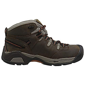KEEN Utility Men's Detroit XT Mid Height Soft Toe Waterproof Work Boots, Black Olive/Leather Brown, 13 Wide