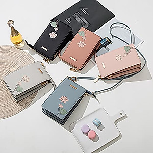 Touchscreen Phone Crossbody Bag for Women Cell Phone Purse Wallet Crossbody with Credit Card Slots for iPhone 13/13Pro etc. (Black)