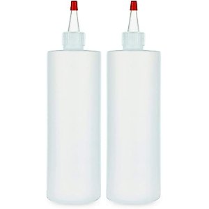 BRIGHTFROM Condiment Squeeze Bottles, 12 OZ Empty Squirt Bottle with Red Top Cap, Leak Proof - Great for Ketchup, Mustard, Syrup, Sauces, Dressing, Oil, Arts and Crafts, BPA FREE Plastic - SET of 2