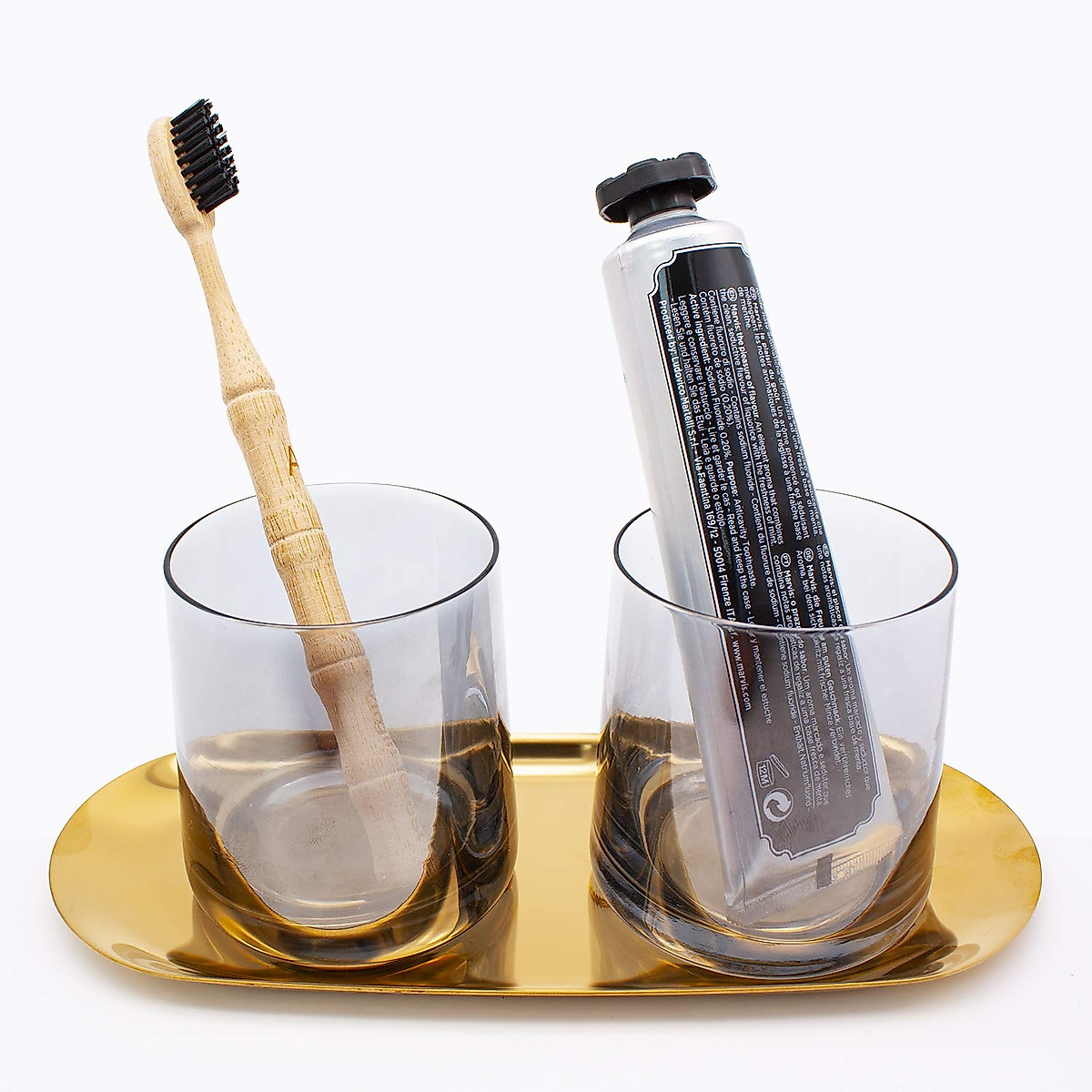 Virgin Forest Bamboo Toothbrush, Vegan Natural ECO Friendly Wood Toothbrushes, Biodegradable Organic Charcoal Tooth Brush, Pack of 6