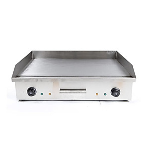 Commercial Electric Griddle, 4400W 110V Electric Countertop Griddle Stainless Steel Flat Top Grill Large Electric Griddles Hot Plate BBQ for Restaurant Kitchen Adjustable Temperature Control(50-300°C)