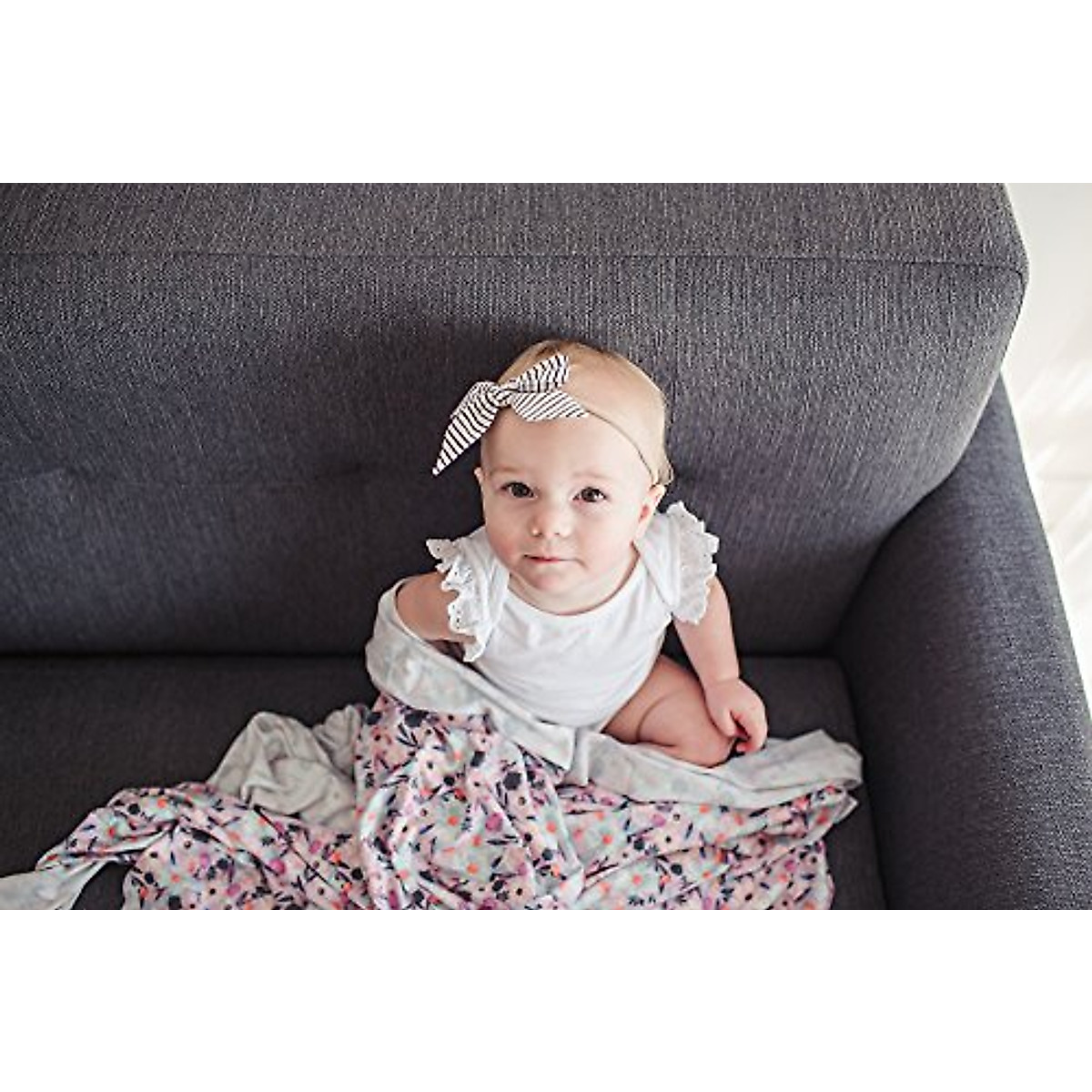 Copper Pearl Large Premium Knit Baby Swaddle Receiving Blanket Floral Morgan