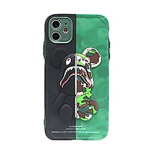 Jeriwell Compatible with iPhone 11 Phone Case 6.1 inch Silicone Shockproof Cool 3D Cartoon Camo Bear Street Fashion Full Body Protection Case/Cover/Skin for iPhone 11 for Men Boy (Camouflage 3D Bear)