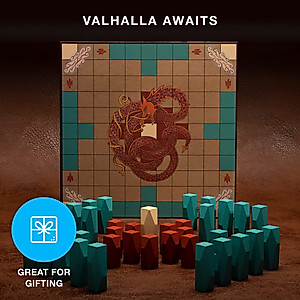 Hnefatafl Viking Chess Set - Authentic, Traditional Two-Player Strategy Board Game Classic - Historic European Tabletop Asymmetric War Game