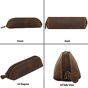 The Antiq: Pencil Pouch, Zipper Pencil Case, Leather Pencil Case, Pencil Bag Pouch With Zipper Pen Holders Handmade, Pen & Marker Case, Pencil Case for Artists & Professionals MRD-ZPC-004 0