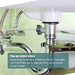 2pcs Sink Drain Parts, Lavatory Pop Up Stopper Assembly with Plug Bathroom Sink Drain Kit Pivot Ball Rod Replacement Compatible with Price Pfister & Popular Band(Grey,Green)