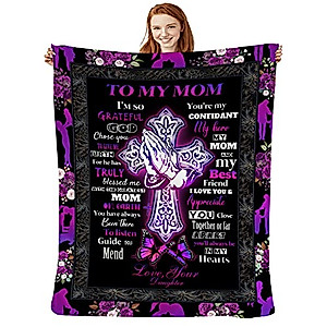 Birthday Gifts for My Mom Blanket from Daughter Christian Soft Warm Cozy Throw Blankets Fleece Blanket Thanksgiving Christmas Mom for Sofa Bedding Travel 60x50 Inch