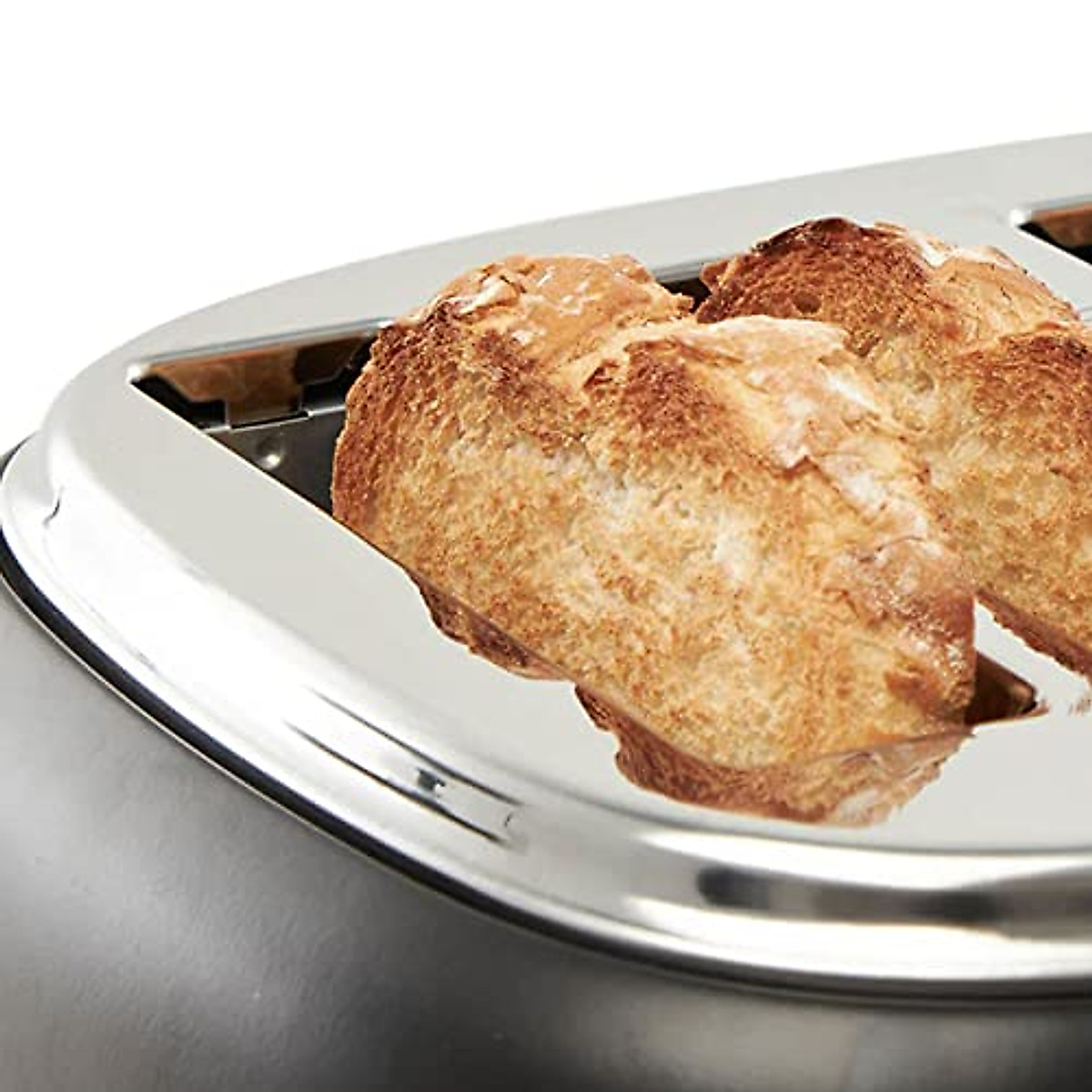 Haden Heritage 4-Slice Wide Slot Retro Toaster with Automatic Self-Center, Adjustable Settings, Reheat/Defrost, & Removable Crumb Tray, Black/Chrome