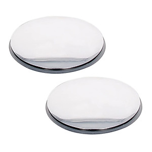 Bettomshin 2Pcs Basin Sink Click Zinc Alloy 35mm Diameter Pop Up Push Button Drain Stopper for Bathroom Bathtubs Silver Tone