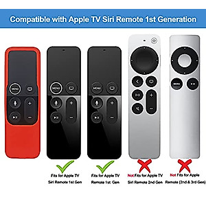 TOKERSE Silicone Case Compatible with Apple TV 4K 4th 5th Generation Siri Remote - Anti-Slip Shock Proof Soft Remote Cover Case Compatible with Apple TV 4K 4th 5th Gen Siri Remote Controller - Red