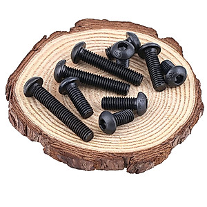 M12-1.75 x 40mm Button Head Socket Cap Screws, 10.9 Grade Alloy Steel, Allen Socket Drive, Black Oxide Finish, Full Thread (10.9 Grade,5 Pcs)