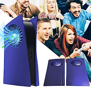 PS5 Faceplates with Cooling Vents, Shockproof PS5 Cover PS5 Plates for PS5 Disc Edition, Hard ABS Anti-Scratch PS5 Replacement Plates PS5 Cover Shell Case PS5 Console Cover with Vent - Purple