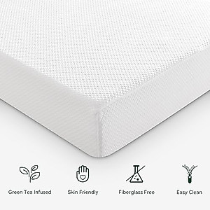 Vyfipt RV Mattress 10 Iinch Short King,Green Tea Medium Firm Memory Foam in a Box,Pressure Relief,CertiPUR-US Certified,Made USA,Campers/Trailers/Trucks Box (rv-10 Short Queen)