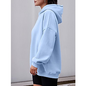 AUTOMET Womens Oversized Hoodies Fleece Sweatshirts Hooded Pullover 2025 Fashion Fall Clothes Trendy Outfits Winter Sweater LightBlue S
