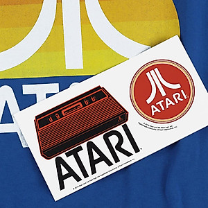 Popfunk Atari Video Game Retro Logo Vintage Gaming Console Longsleeve T Shirt & Stickers (Large) Royal Blue