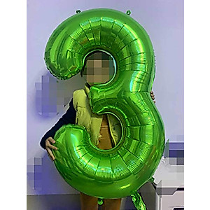 Green 8 Balloons,40 Inch Birthday Foil Balloon Party Decorations Supplies Helium Mylar Digital Balloons (Green Number 8)