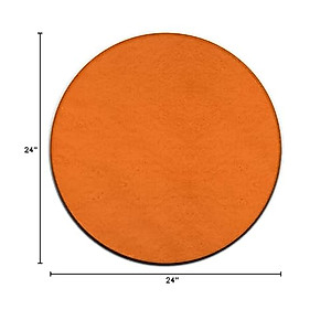 Home Decor Modern Round Area Rug, Non-Slip Kitchen Office Circle Rug, Room Sofa Yoga Soft Round Carpet Compatible with Orange 36inch(90cm)