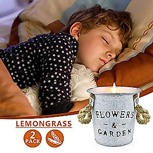 Citronella Candles Outdoor, 13.5 Oz 50 Hours Long Lasting Natural Scented Soy Candle with Fresh Citronella Oil, 2 Pack Candle Set for Garden, Backyard, Patio, Yard, Balcony, Camping, Indoor Outdoor