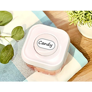 Removable Waterproof Food Labels, Write-on Kitchen Labels for POP Food Storage Containers, Jars and Home Organization, Pantry & Spice Sticker, Pack of 64